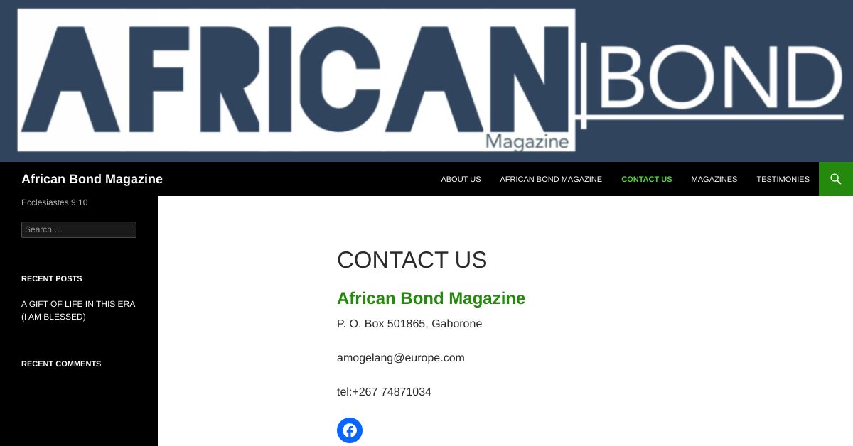 Contact Us | African Bond Magazine