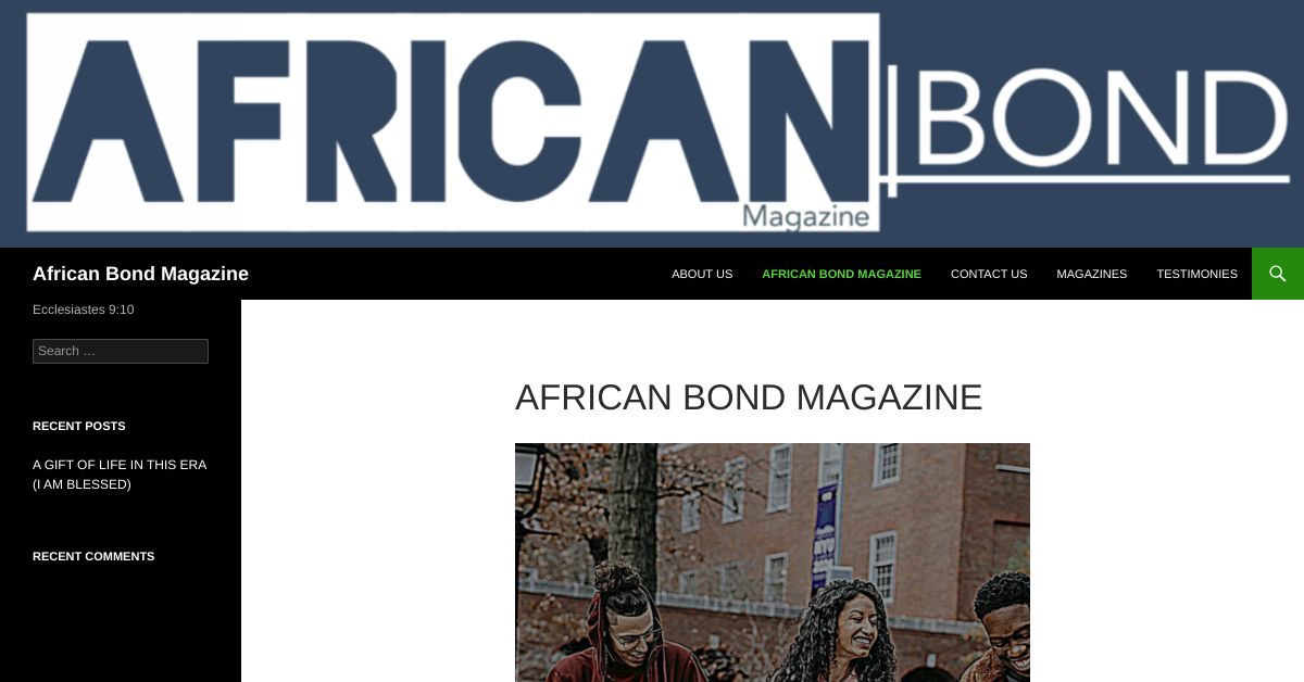 African Bond Magazine | Ecclesiastes 9:10